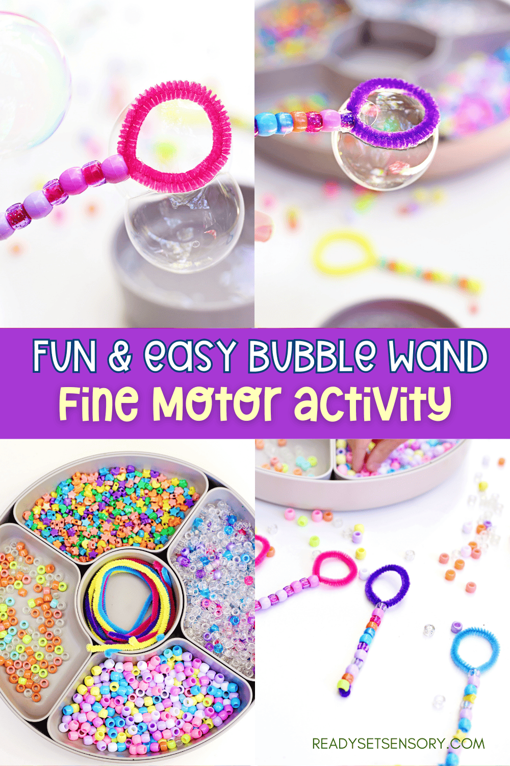 DIY Pipe Cleaner Bubble Wand Fine Motor Activity - Ready Set Sensory