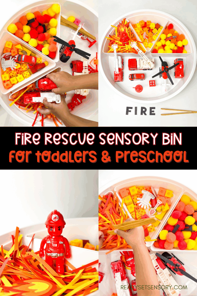 Firefighter Community Helper Sensory Bin - Ready Set Sensory