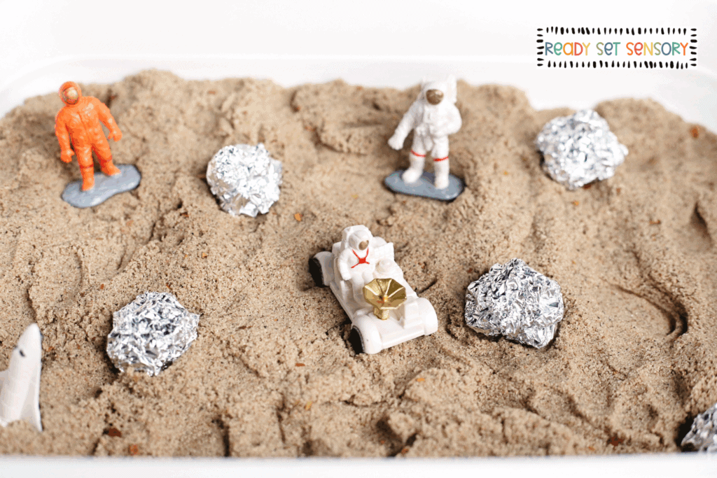 Landed on the Moon Sensory Bin (Easy Space Sensory Idea) - Ready Set ...