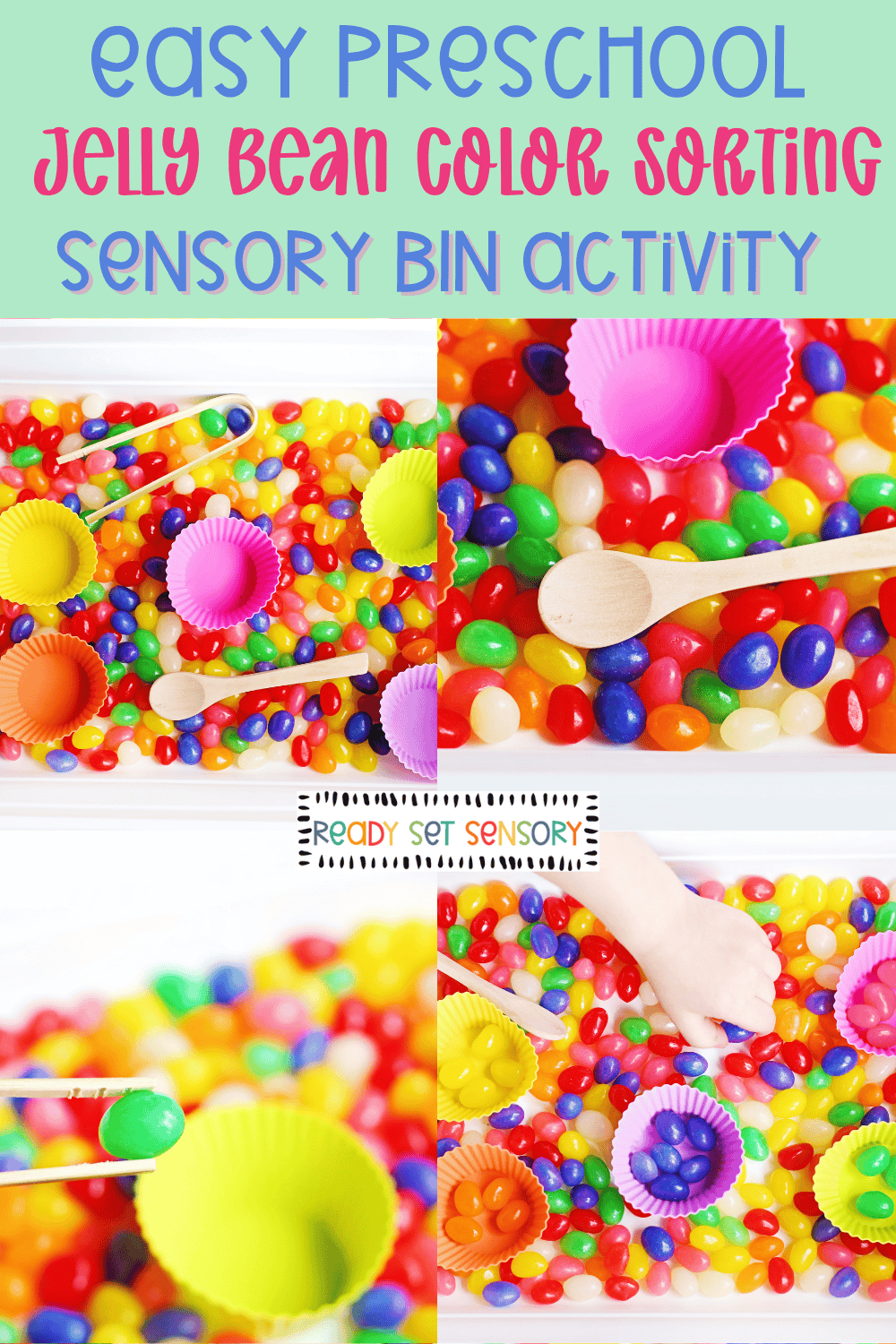 Jelly Bean Color Sorting Sensory Bin - Ready Set Sensory